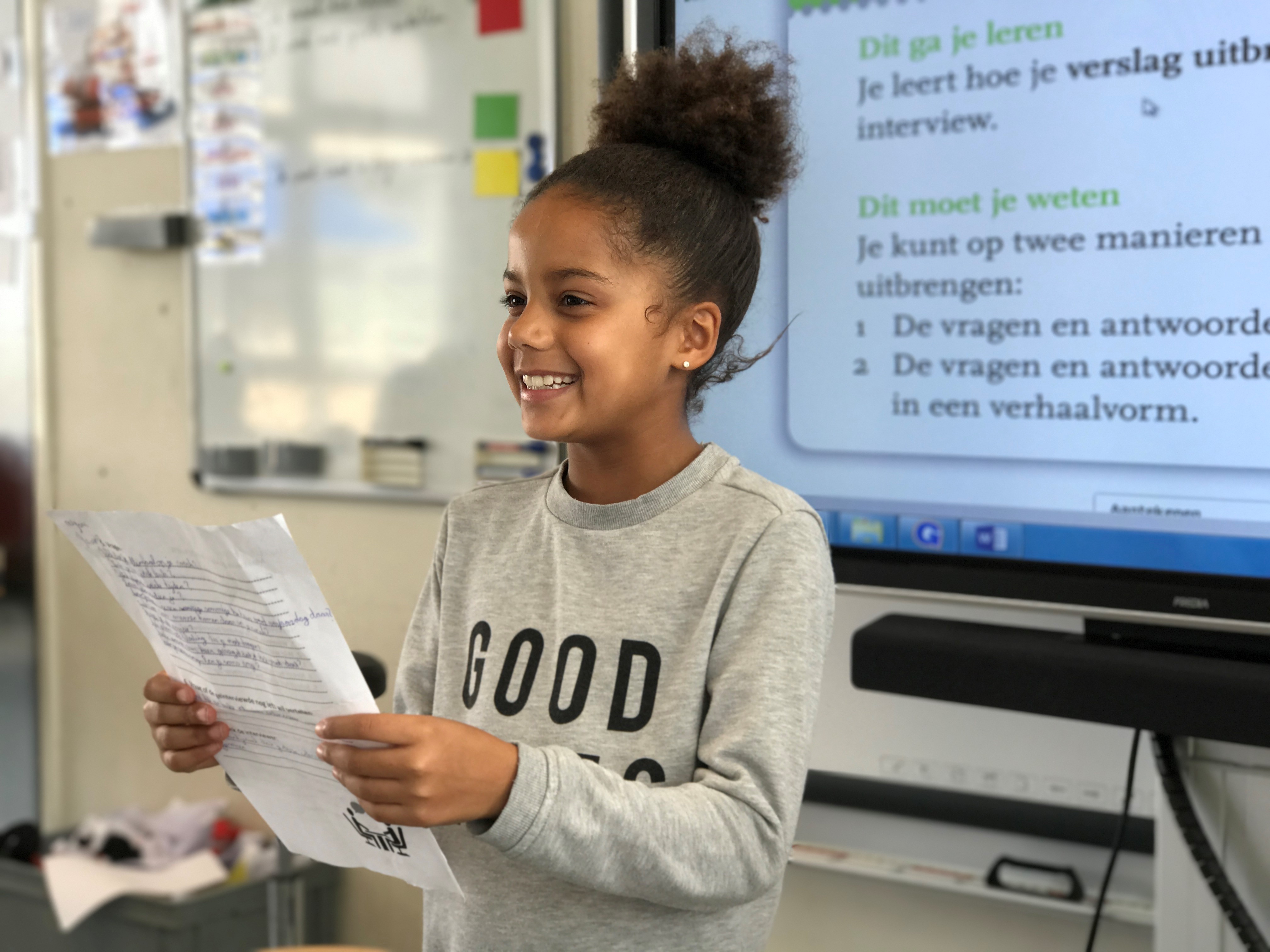 Groep 6a kan verslag uitbrengen van een interview - Waalse School